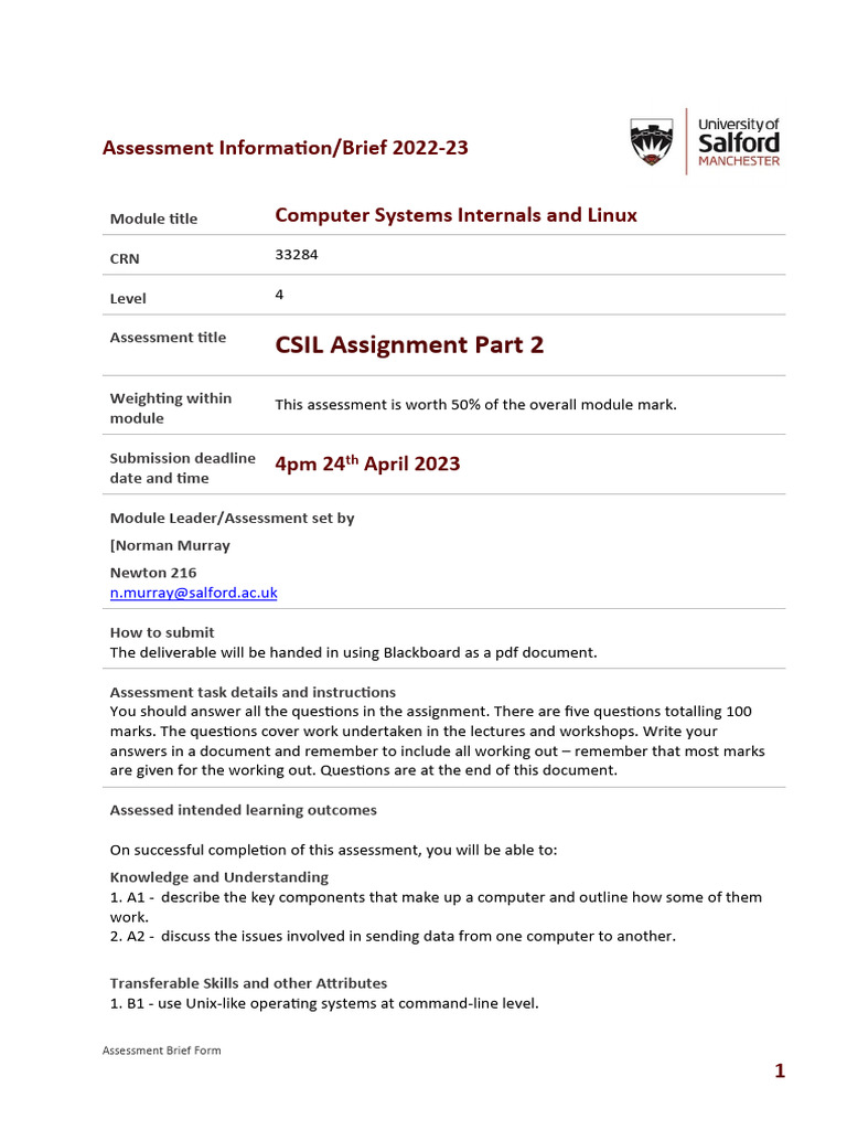 CSIL Assessment Brief 2022-23 T2 | PDF | Career & Growth | Computers
