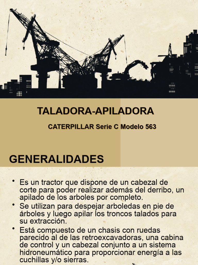 Taladora-Apiladora CAT 563: Especificaciones | PDF