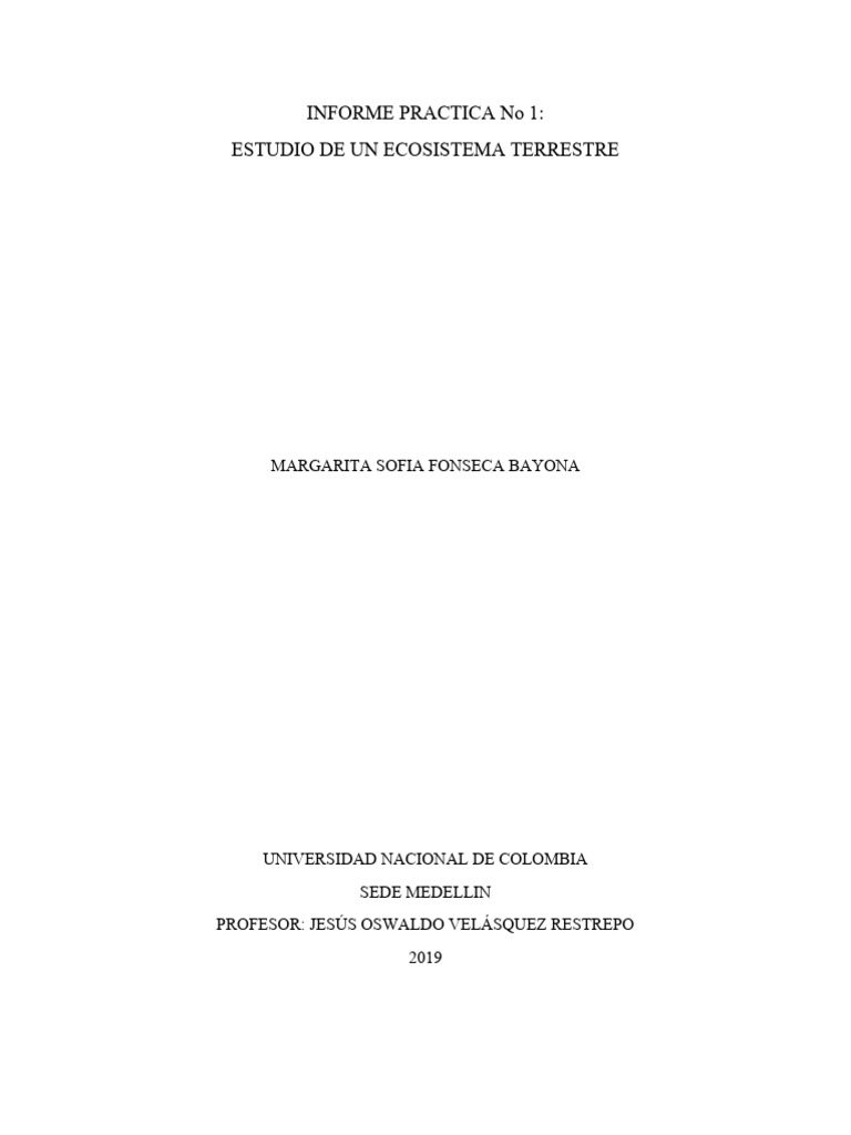 INFORME PRACTICA No 1 Ecologia | PDF | Ecosistema | Contaminación