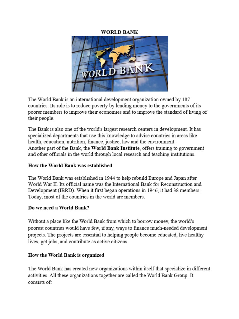 World Bank Macro | PDF | World Bank | Banks