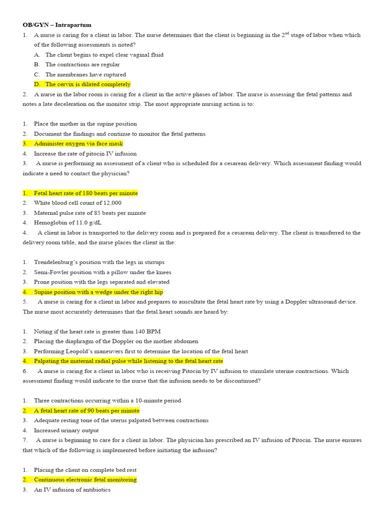 Intrapartum NCM 109 Rle 2 | PDF | Childbirth | Pregnancy