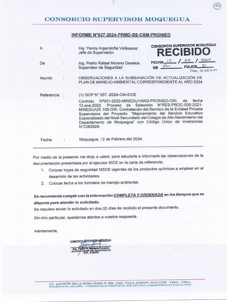 Informe #027-2024-Prmd-Ss-Csm-Pronied | PDF