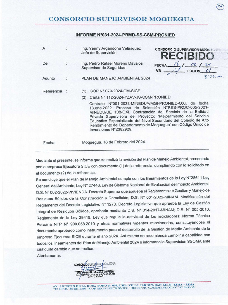 Informe #031-2024-Prmd-Ss-Csm-Pronied | PDF