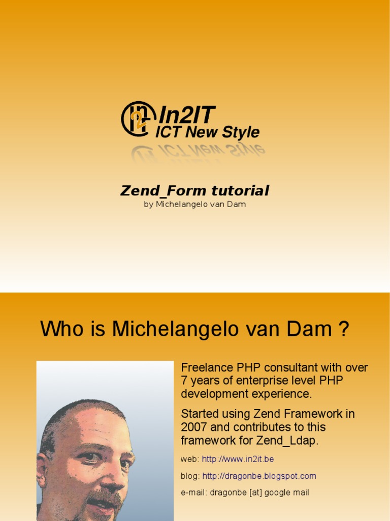 Zend - Form Tutorial: by Michelangelo Van Dam | PDF | Password | Software Development