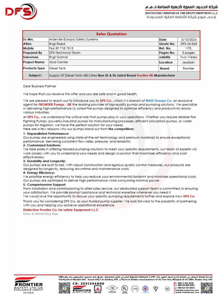 Quotation DFS24 563 | PDF | Pump | Value Added Tax