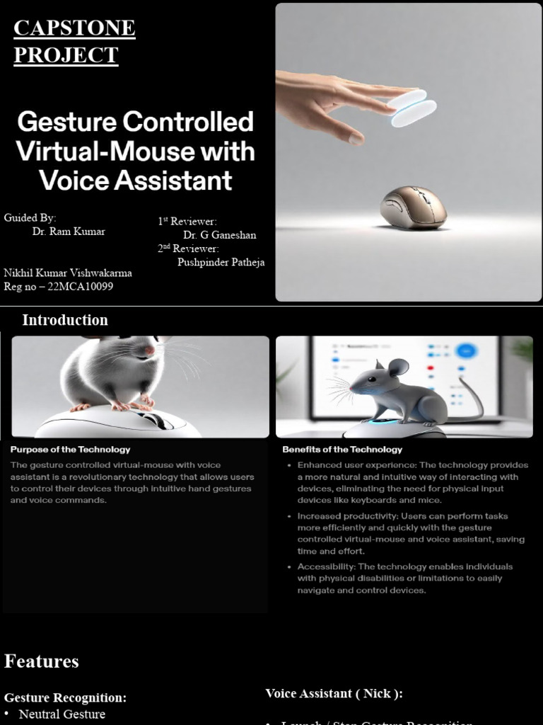 Gesture Controlled Virtual Mouse With Voice Assistant | PDF