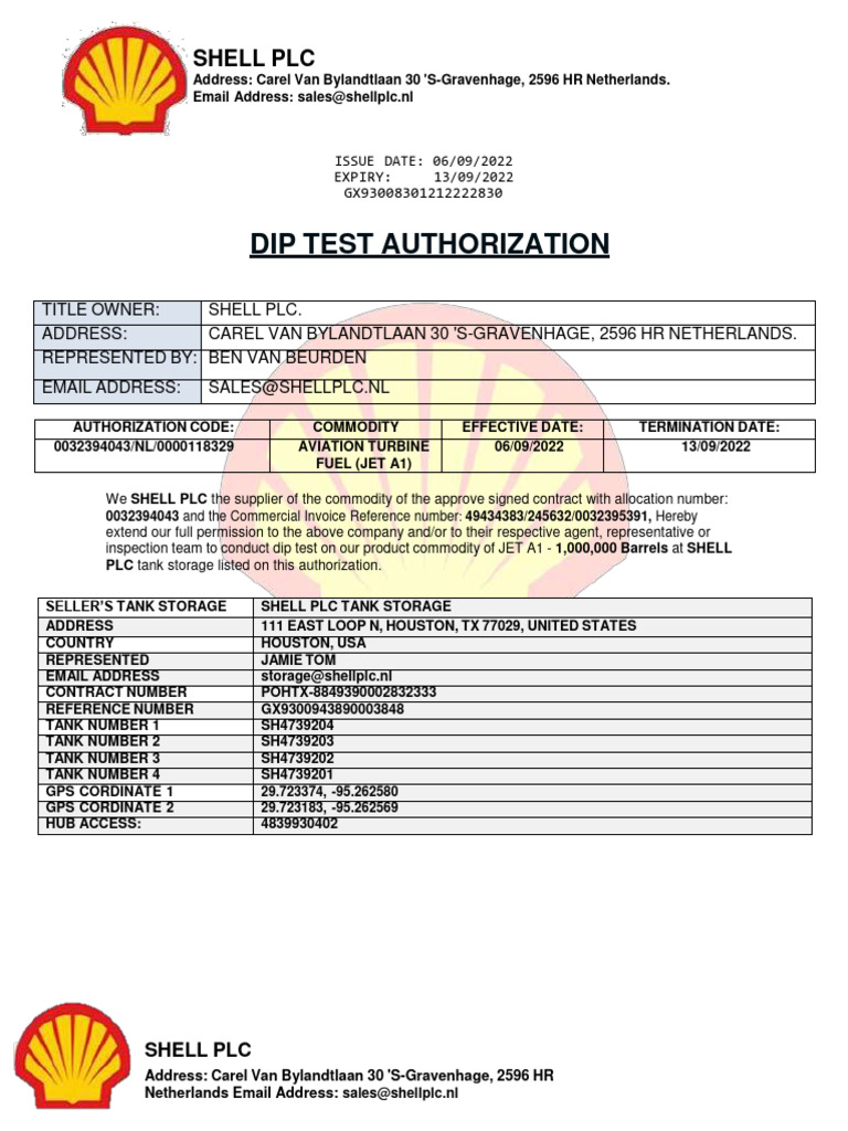 Signed - Shell - PLC - Dta - Authorization - LTG - R2 | PDF
