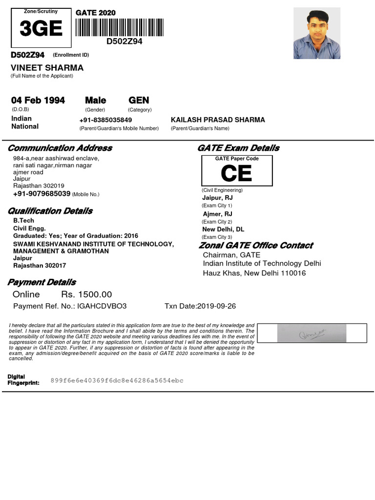 D502 Z94 Application Form | PDF