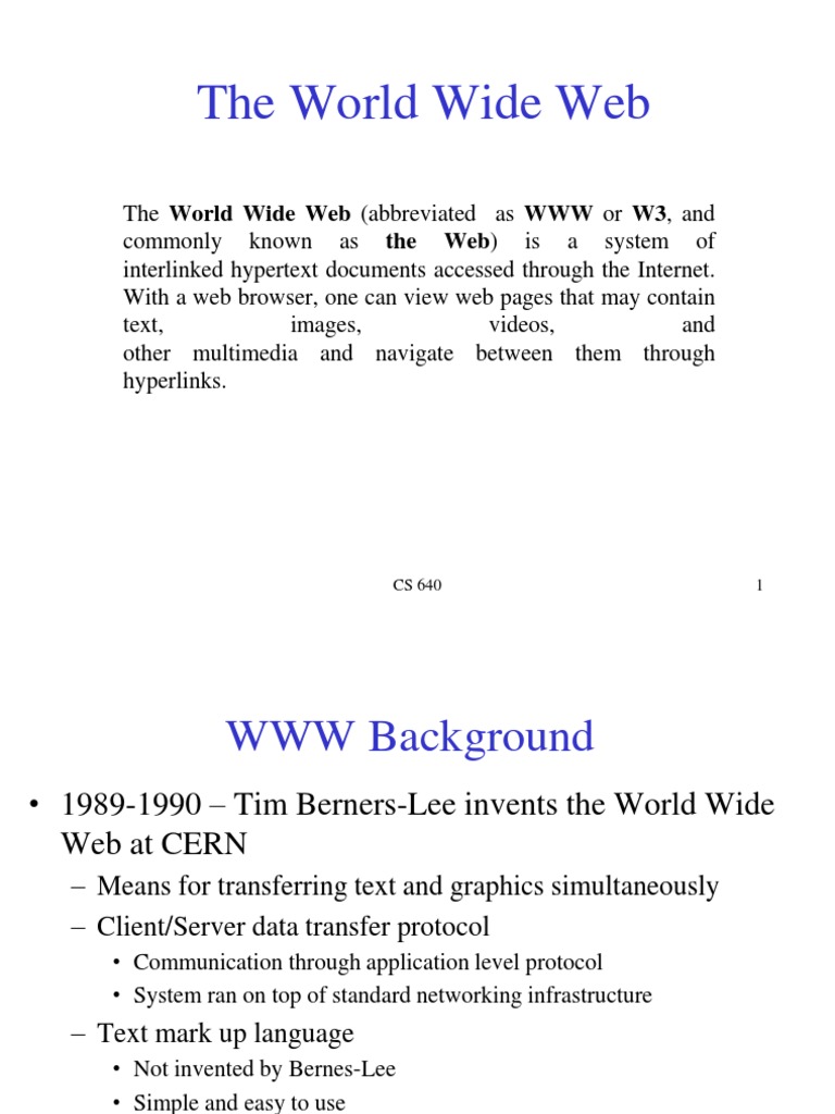 The World Wide Web overview | PDF | Hypertext Transfer Protocol | Uniform Resource Identifier