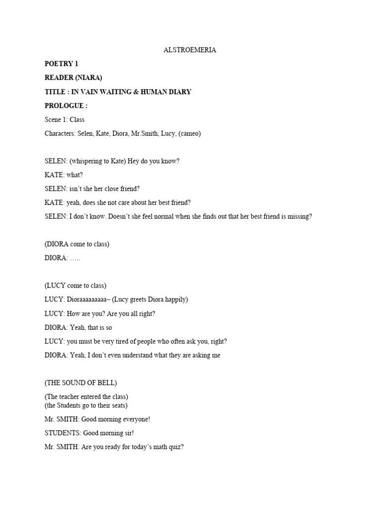 Script Drama Alstroemeria | PDF
