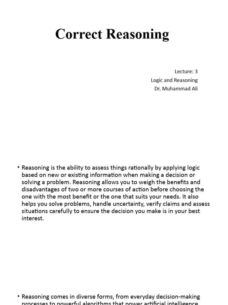 3 Correct Reasoning | PDF | Reason | Thought