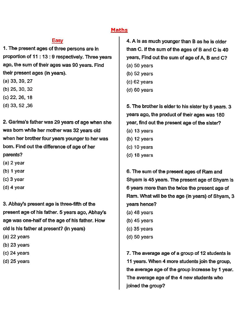 SSC CGL 2024 Quant Practice Set-18 | PDF