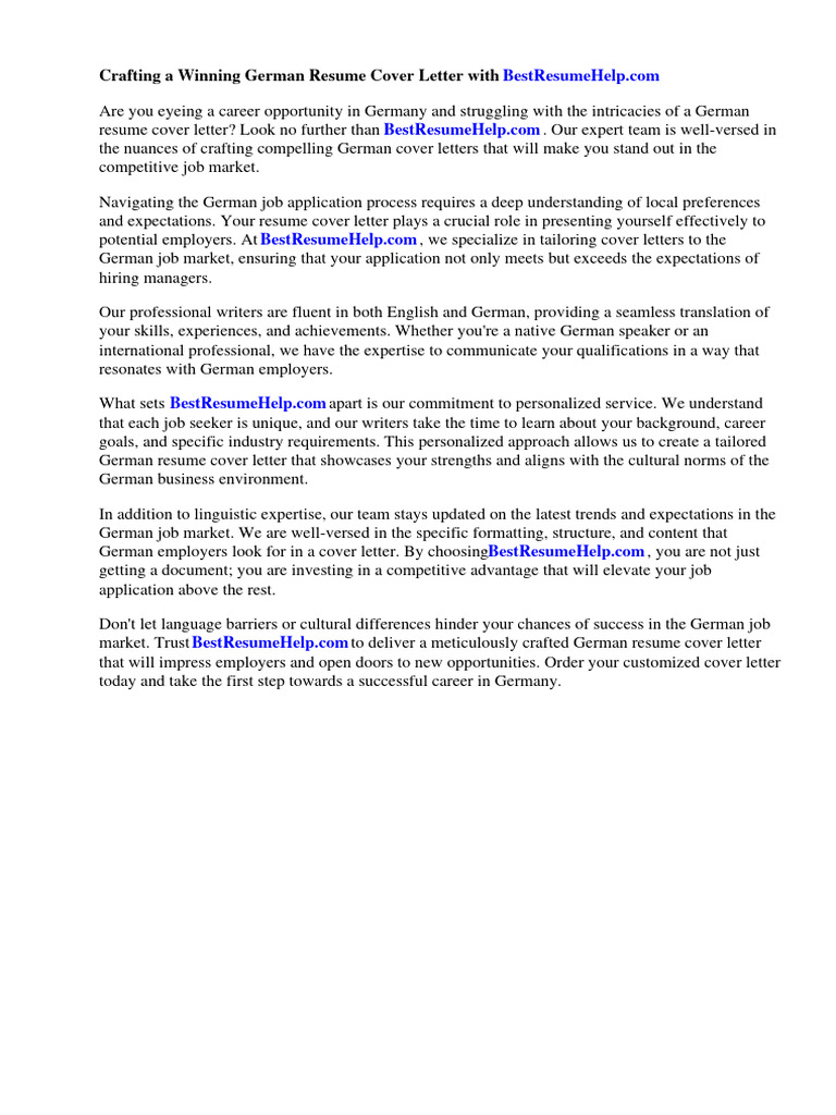 German Resume Cover Letter Guide | PDF | Résumé | Employment