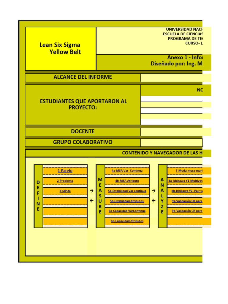 Anexo 1 - Informe Proyecto Lean Six Sigma-Grupo XX | PDF | Procesos de ...