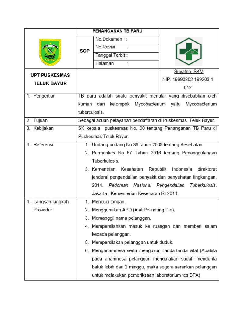 SOP PENANGANAN TB PARU Sep 2022 | PDF | Pengembangan Diri | Kesehatan Holistik