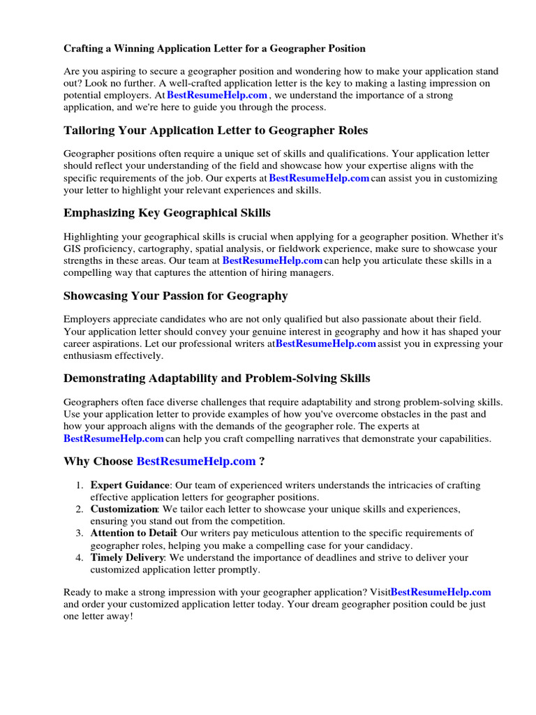 Application Letter For Geography Teacher | PDF | Teachers | Résumé