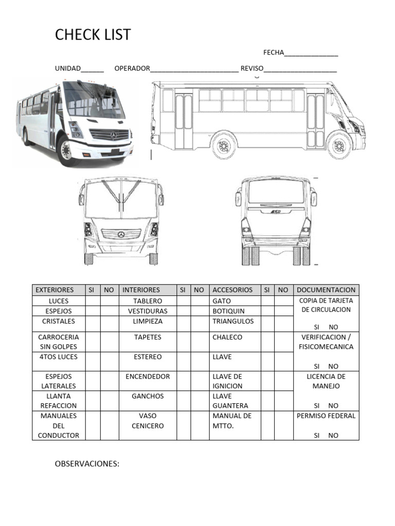 Check List Pasajeros | PDF