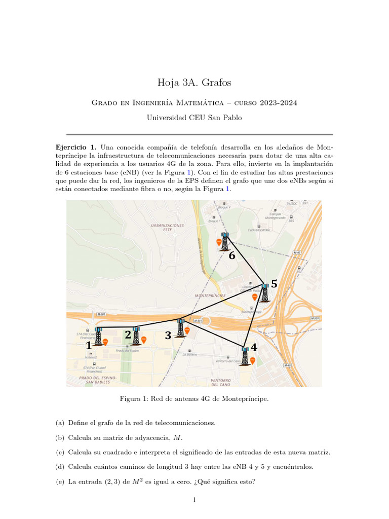 Hoja3 Grafos - MatDisc 23 24 | PDF | Vértice (teoría de grafos) | Teoría de grafos