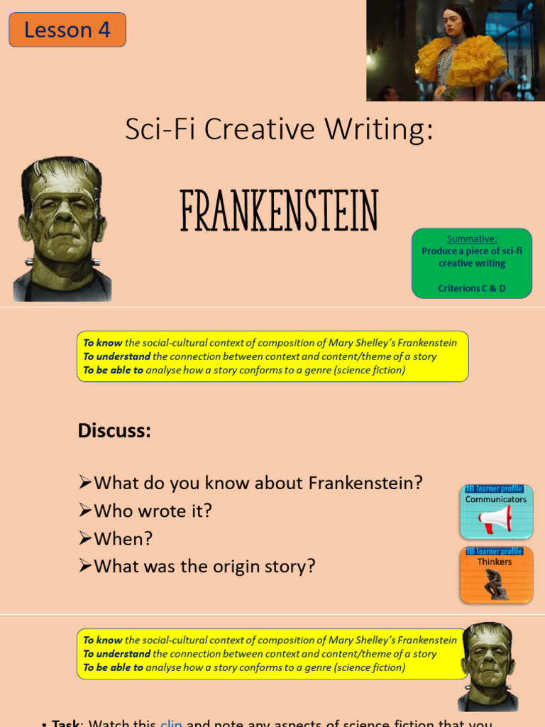 Sci-Fi Lessons 4 5 6 | PDF | Plot (Narrative) | Frankenstein