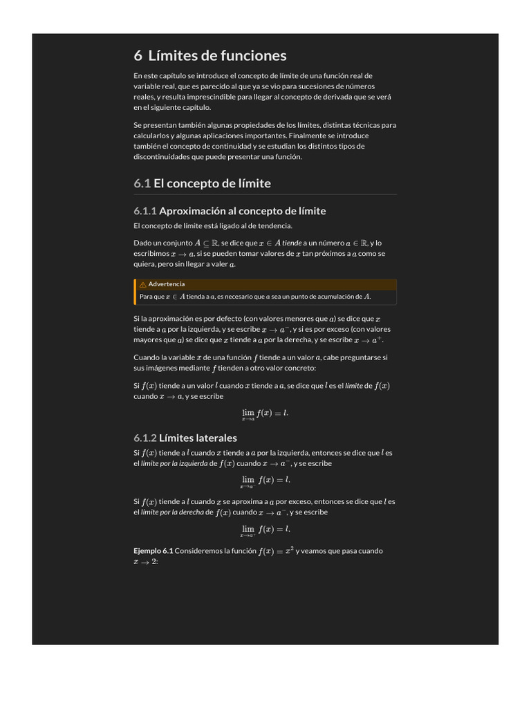 6 Límites de Funciones | PDF | Límite (Matemáticas) | Función (Matemáticas)