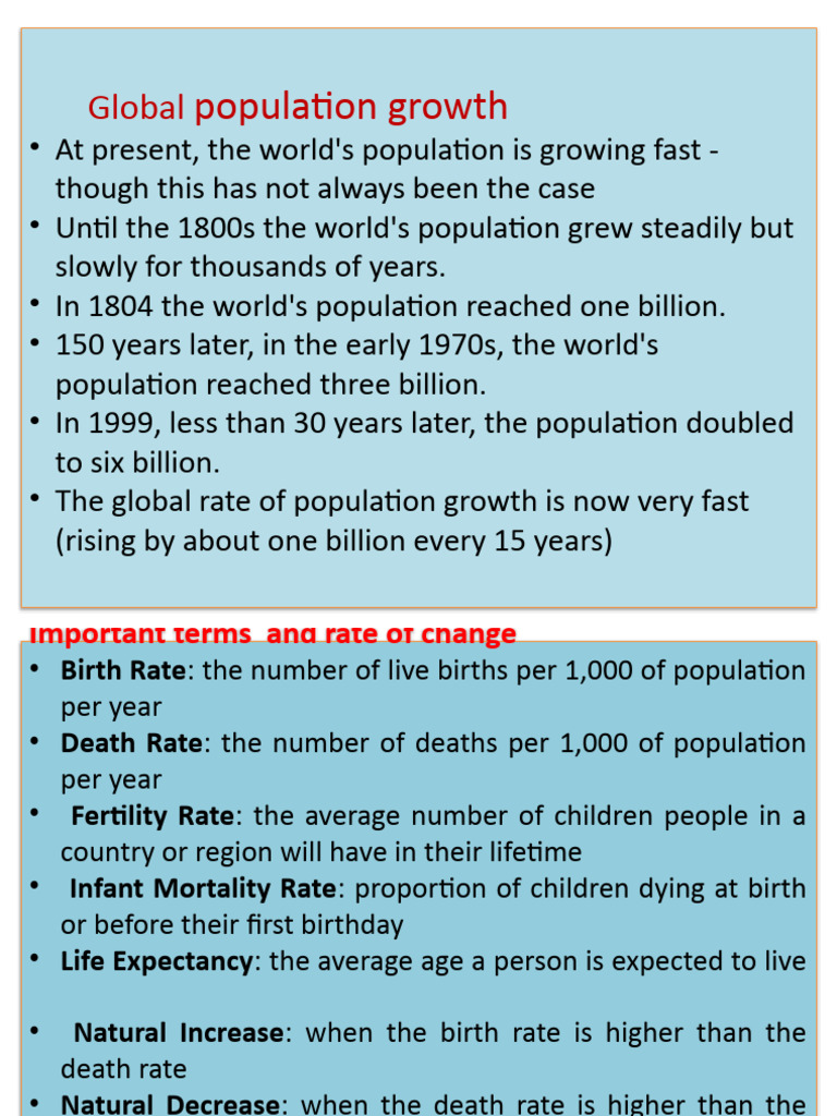 Population | PDF | World Population | Birth Rate