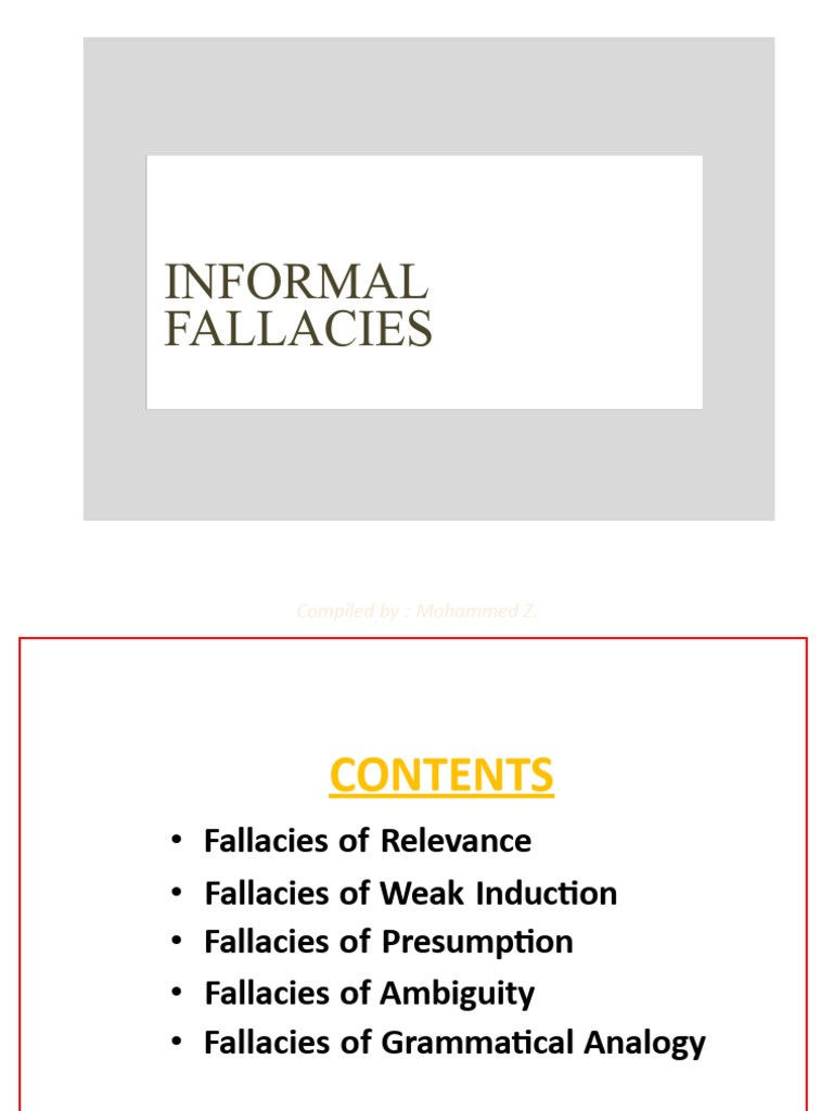 Informal Fallacies | Download Free PDF | Fallacy | Cost Of Living
