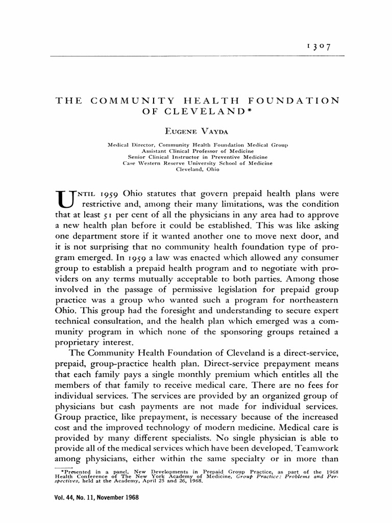 The Community Health Foundation of Cleveland | PDF | Physician | Health ...