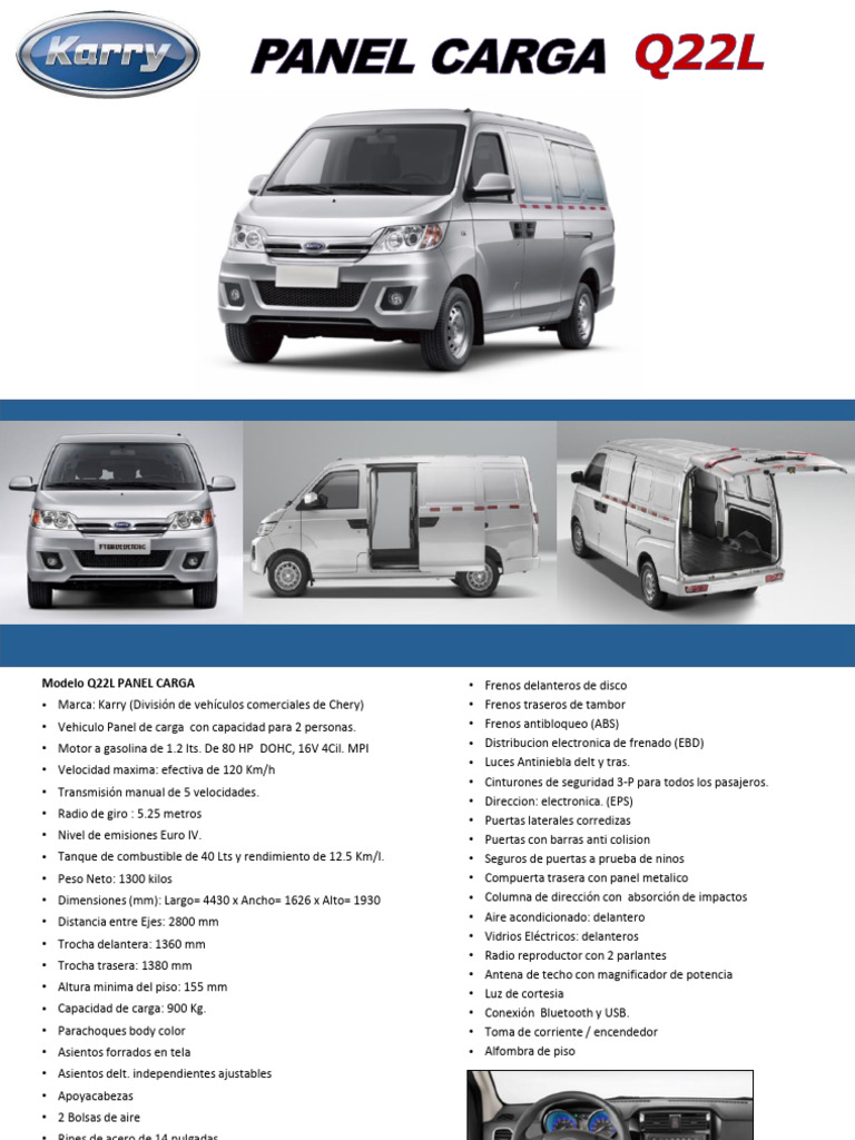 Ficha Técnica KARRY Q22L PANEL CARGA | Descargar gratis PDF | Vehículos de ruedas | Vehículos ...
