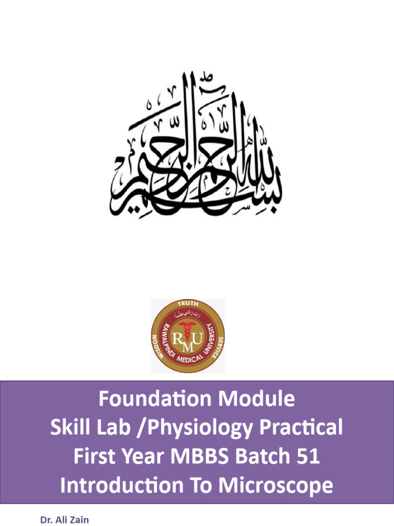 1st Year MBBS Practical Micros | PDF | Microscope | Atomic