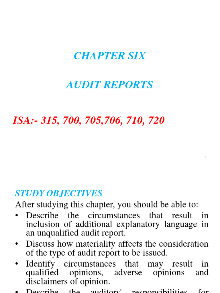Auditing Principles and Practice I Chapter 6 | PDF | Auditor's Report ...