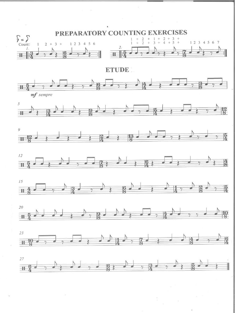 Exercícios Praratórios de Rudimentos | PDF