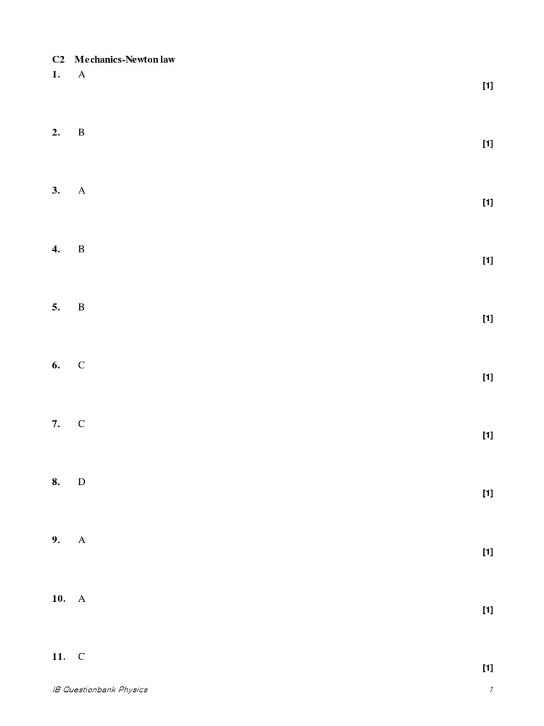 IB Physics Mechanics Questionbank | PDF | Force | Momentum
