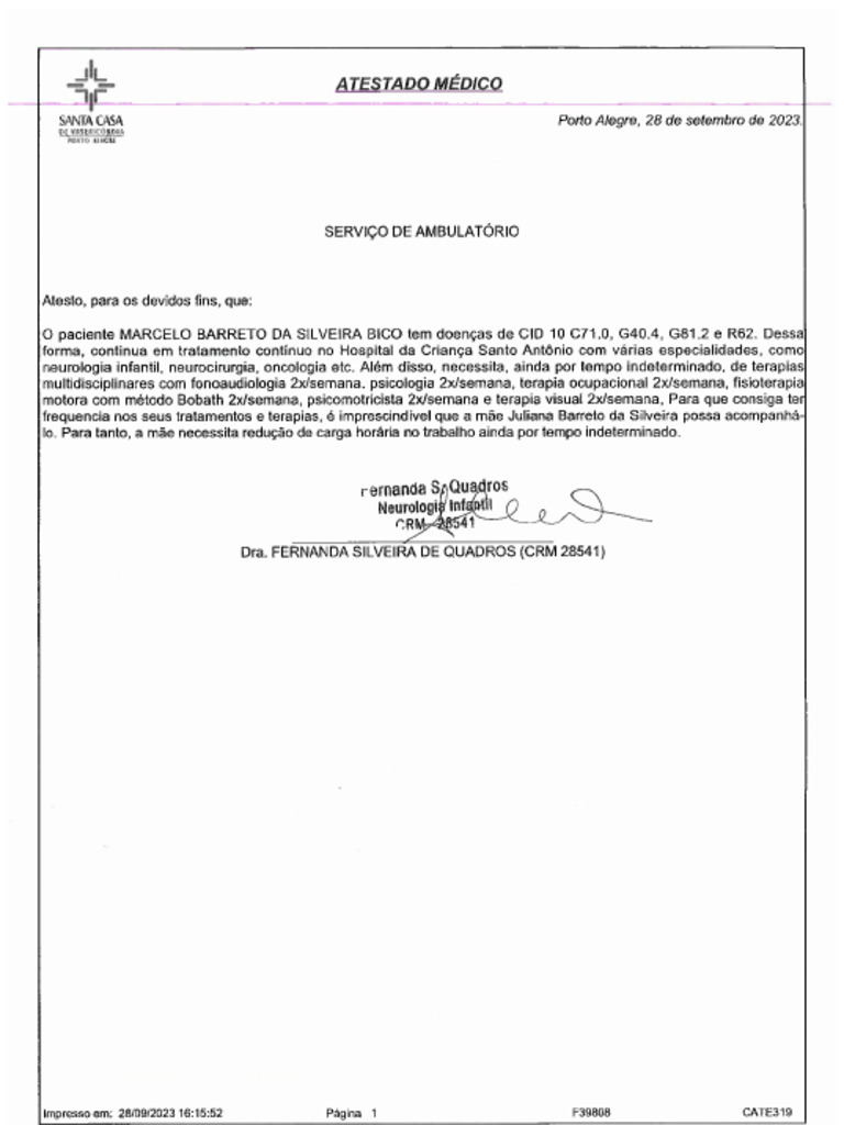Atestado Redução de Carga Horária | PDF Atestado Redução de Carga Horária | PDF