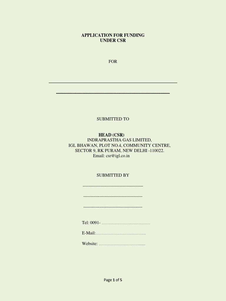 CSR Funding Application Form IGL | PDF | Signature | Trust Law