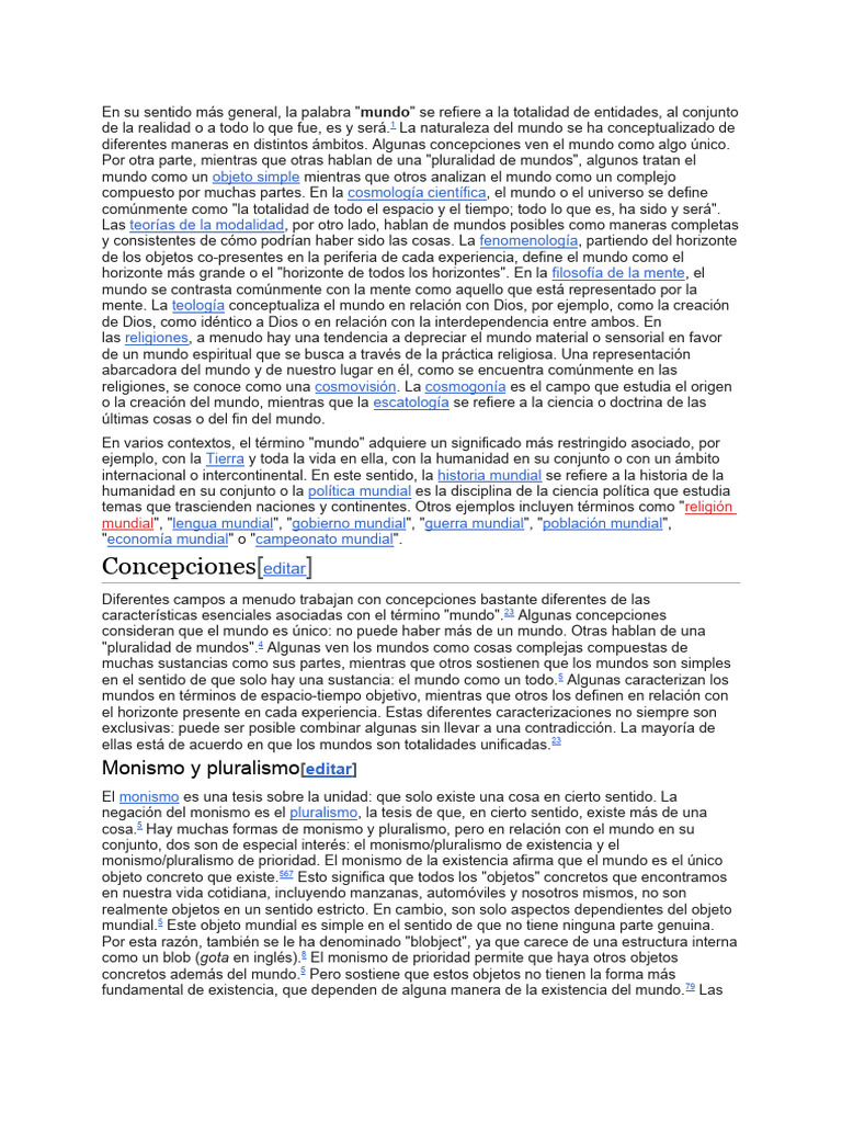 Concepciones del Mundo y su Naturaleza | PDF | Metafísica