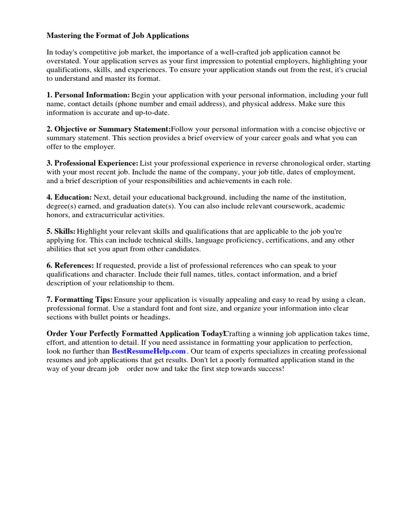 Format of Job Application Letter With Resume | PDF | Résumé