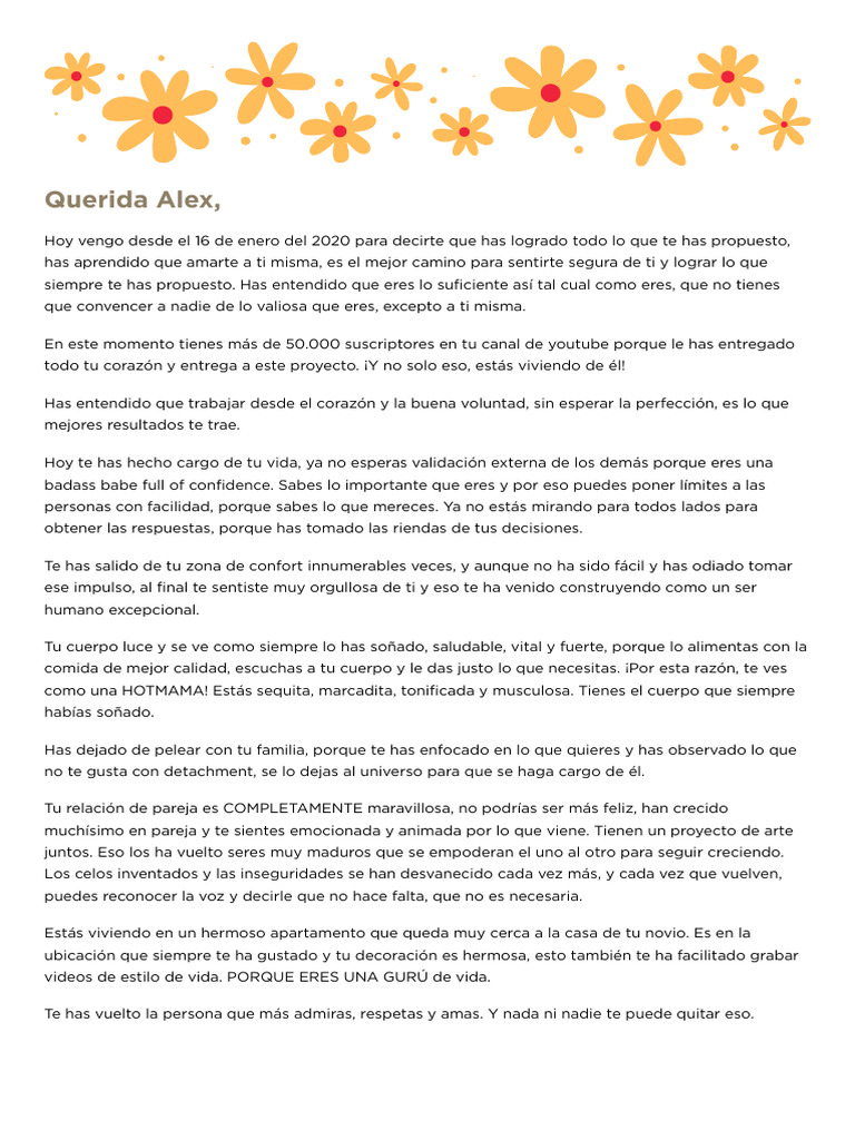 Carta de Mi Yo Del Futuro | PDF