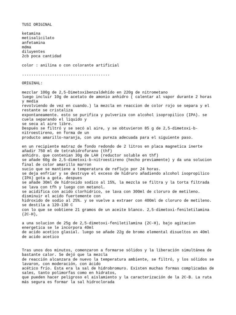 Preparacion Tusi Original | PDF | Sal (química) | Hidróxido de sodio