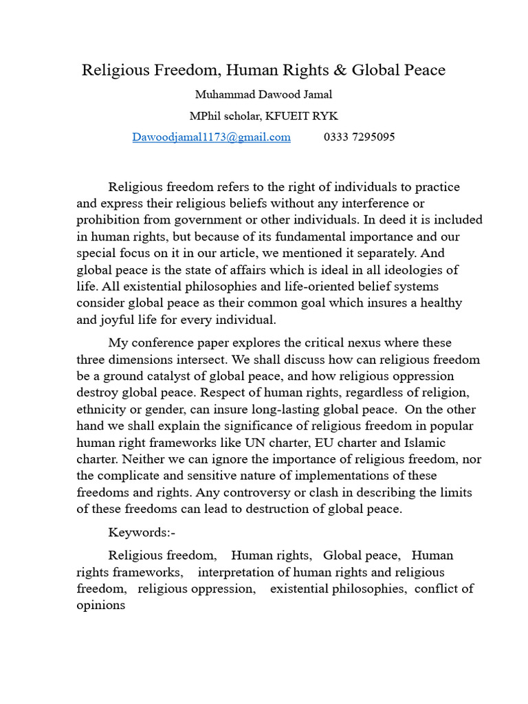 Global Peace, Religious Freedom and Human Rights | PDF