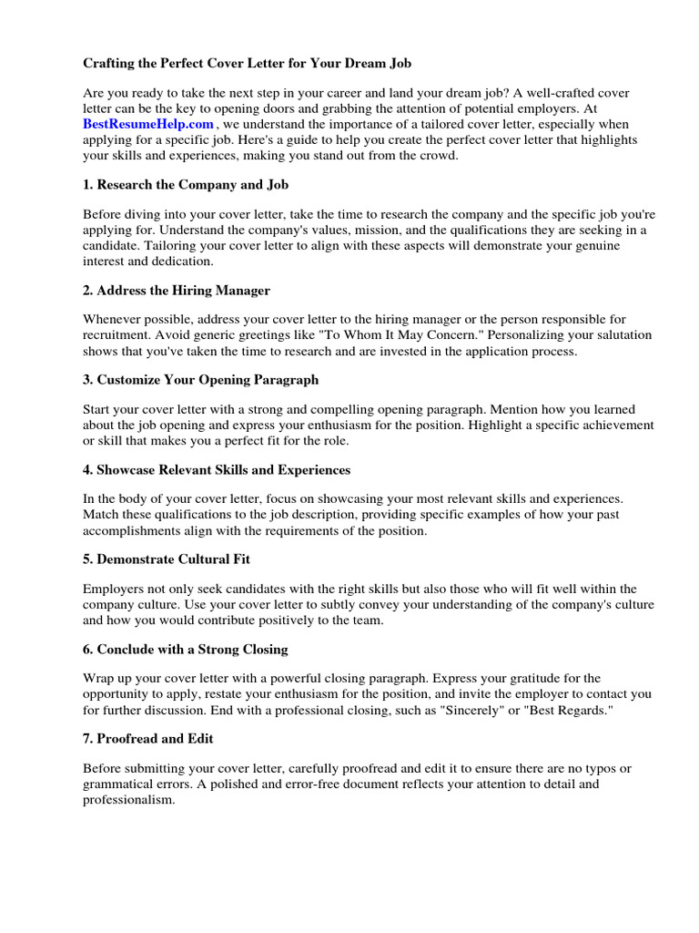 Cover Letter For Specific Job | PDF | Résumé | Search Engine Optimization