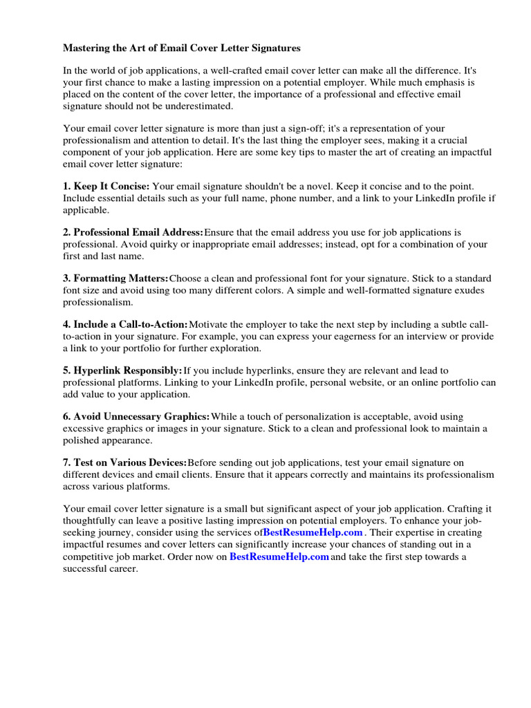 Email Cover Letter Signature | PDF | Résumé | Http Cookie