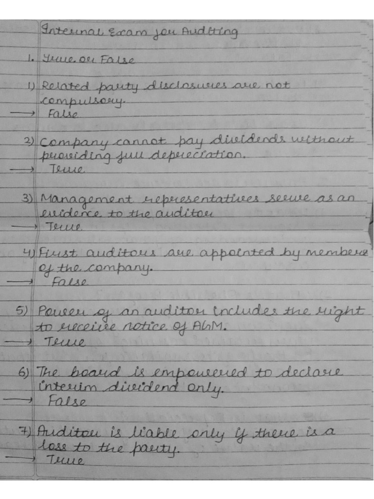 Auditing 2 Internal Exam | PDF