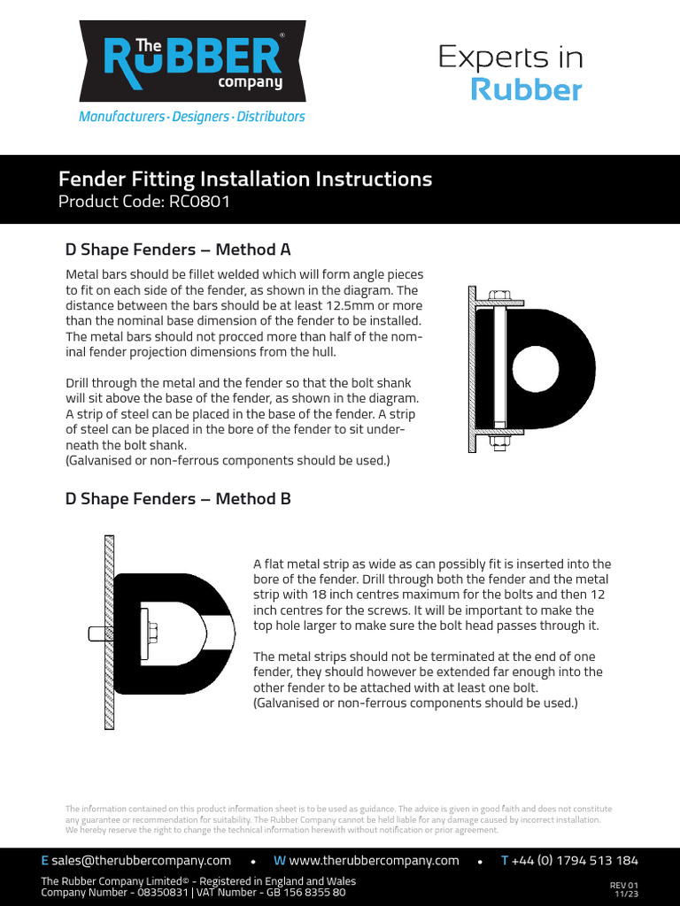 Fender Installation Instructions Guide | PDF | Screw | Metalworking