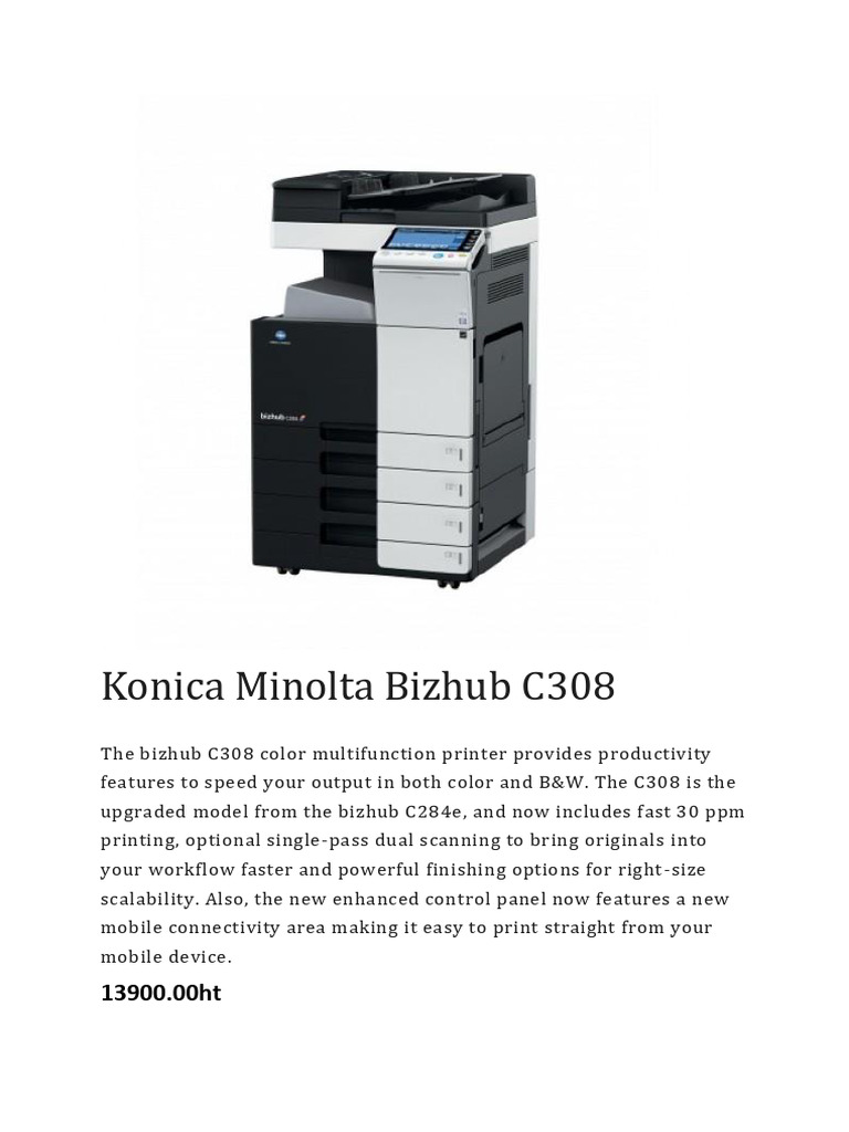 Konica Minolta Bizhub C308 Printer | PDF | Art | Computers