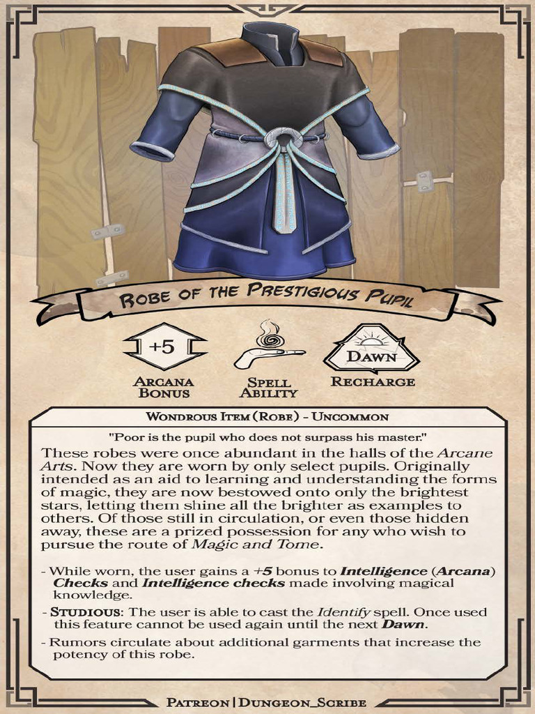 Robe of The Prestigious Pupil One Sided | PDF