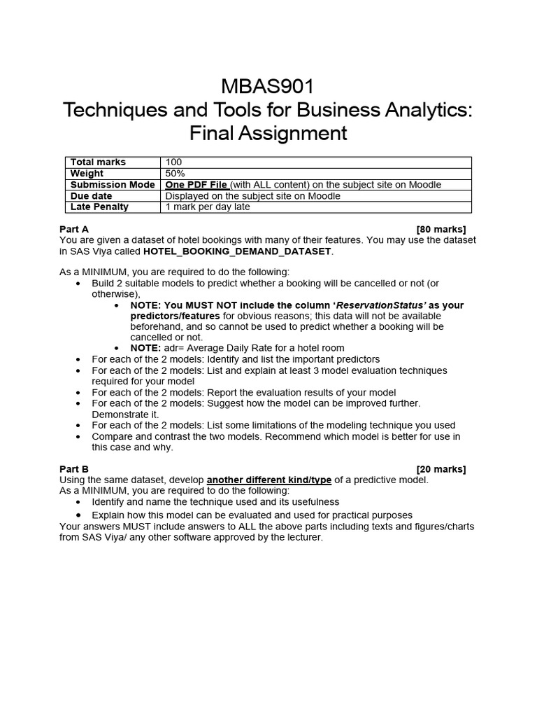 0 MBAS901 FinalAssessment | PDF