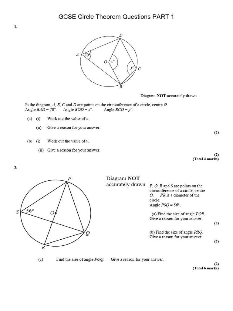 Circle Theorem Part 1 | PDF | Circle | Angle
