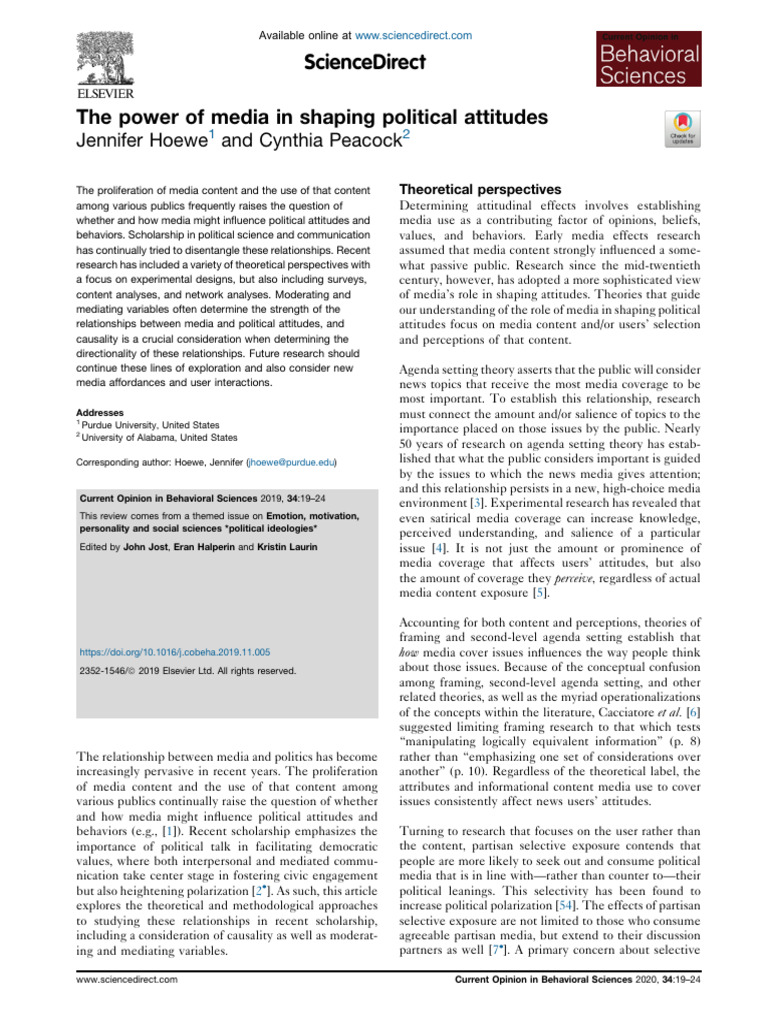 The Power of Media in Shaping Political Attitudes | PDF | Attitude ...