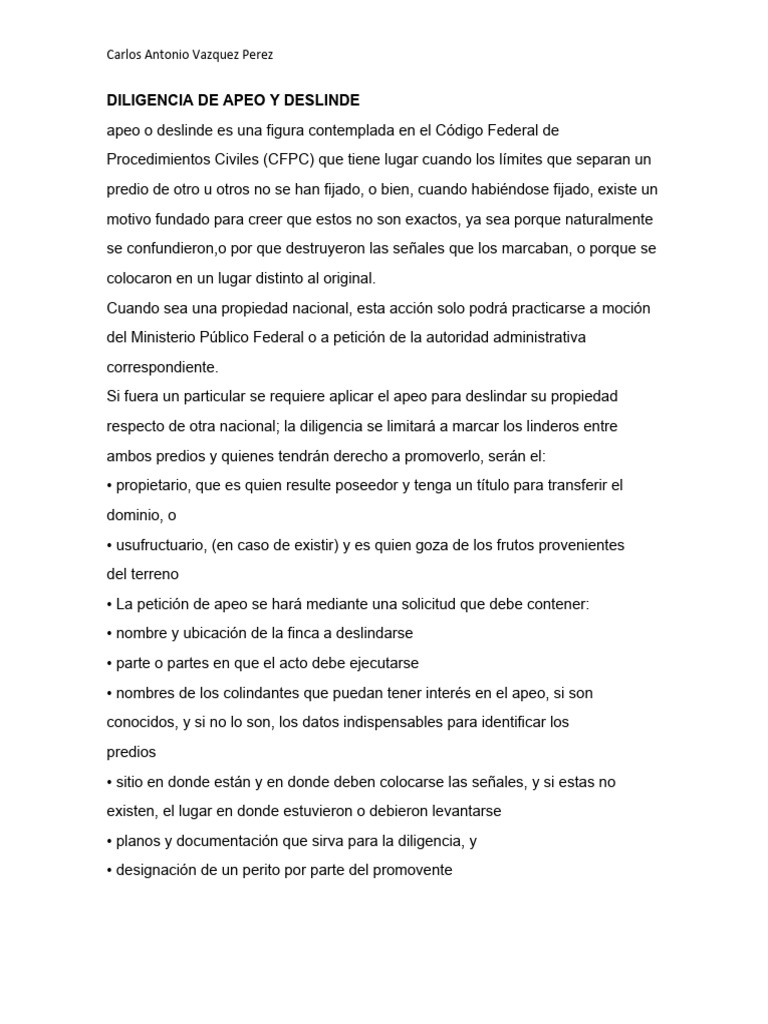 Apeo y Deslinde | PDF | Propiedad | Gobierno