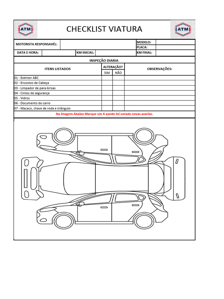 Checklist Viatura Grupo ATM | PDF